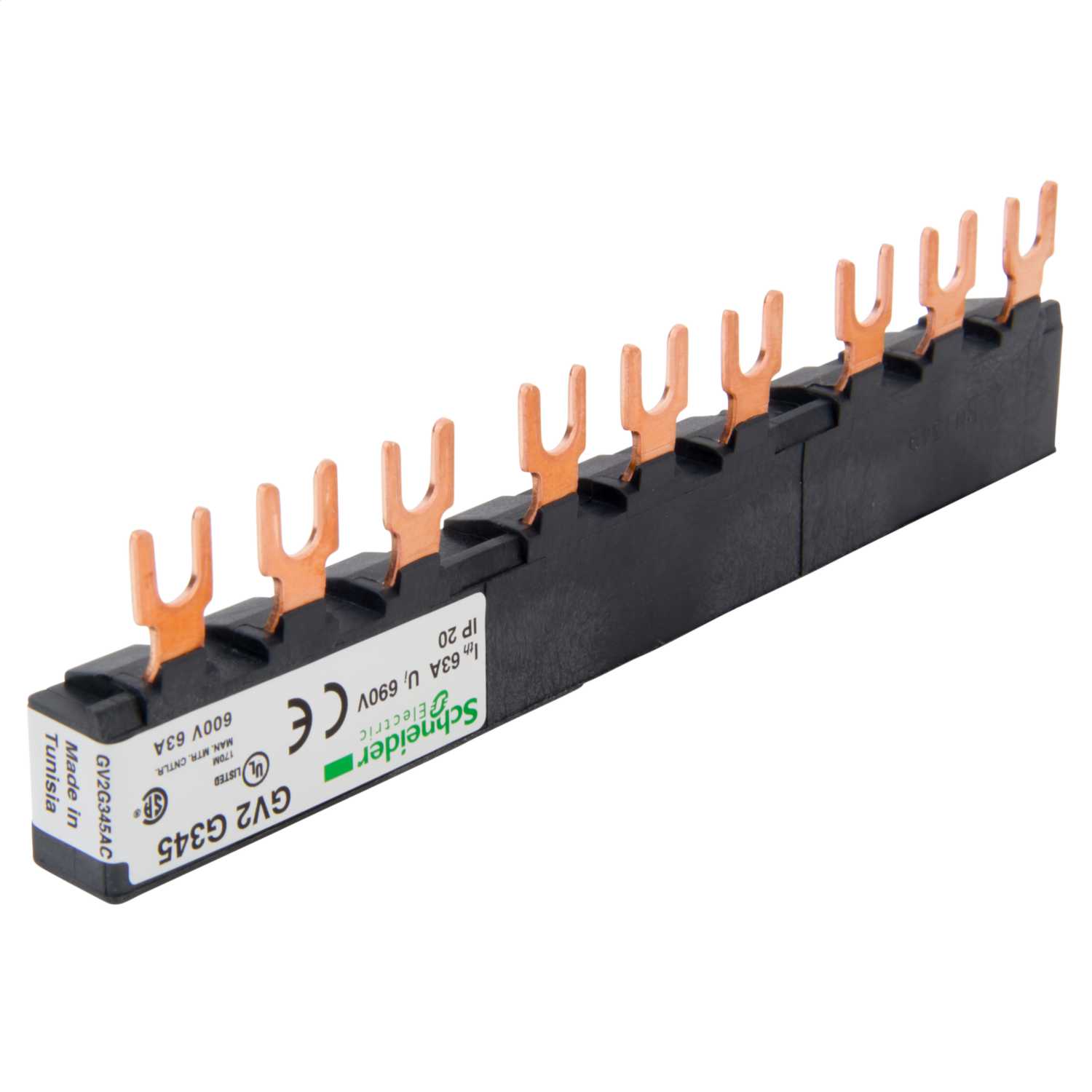 Schneider Telemecanique TeSys 63A 3 Pole 3 Tap Off Comb Busbar 45mm ...