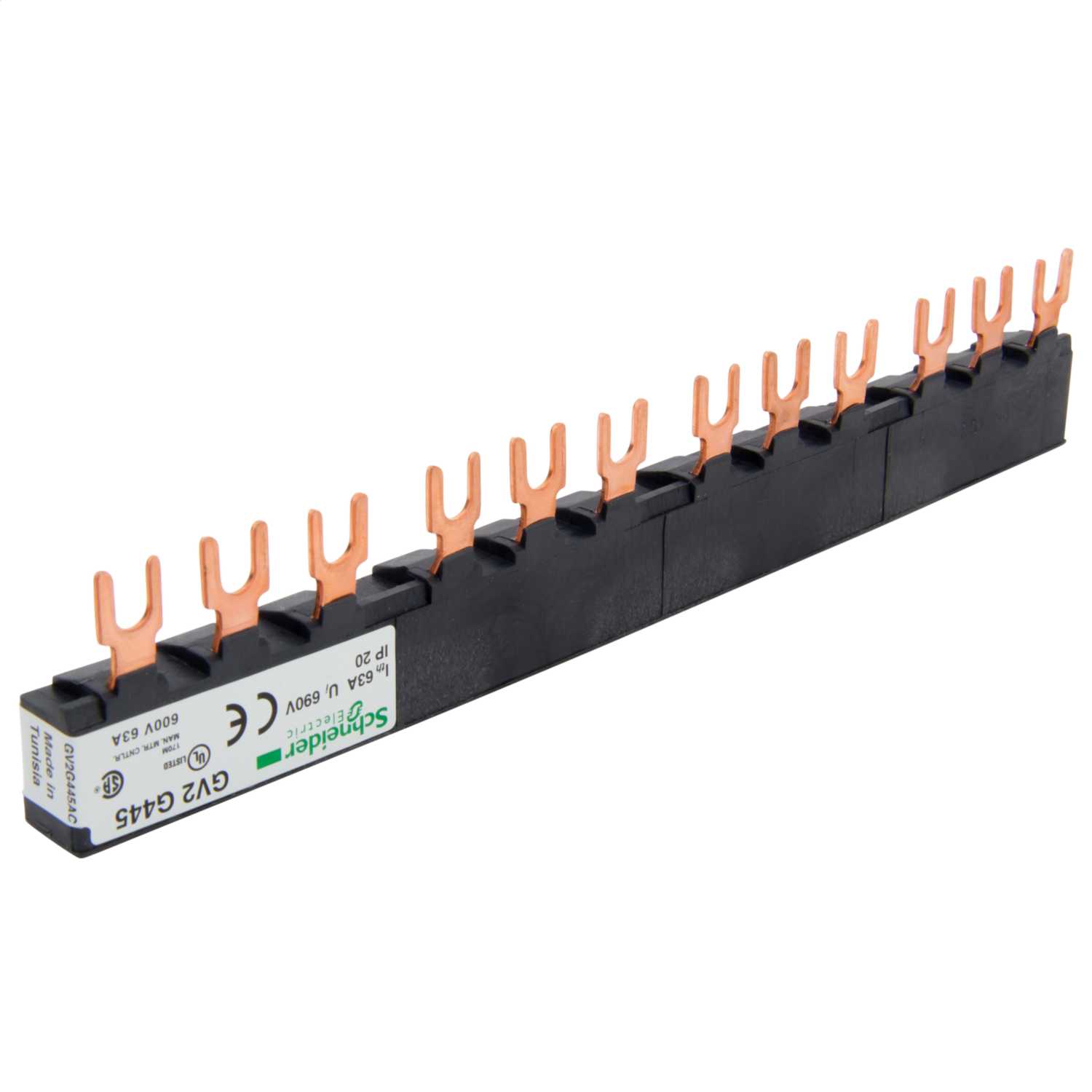 Schneider Telemecanique TeSys 63A 3 Pole 4 Tap Off Comb Busbar 45mm ...