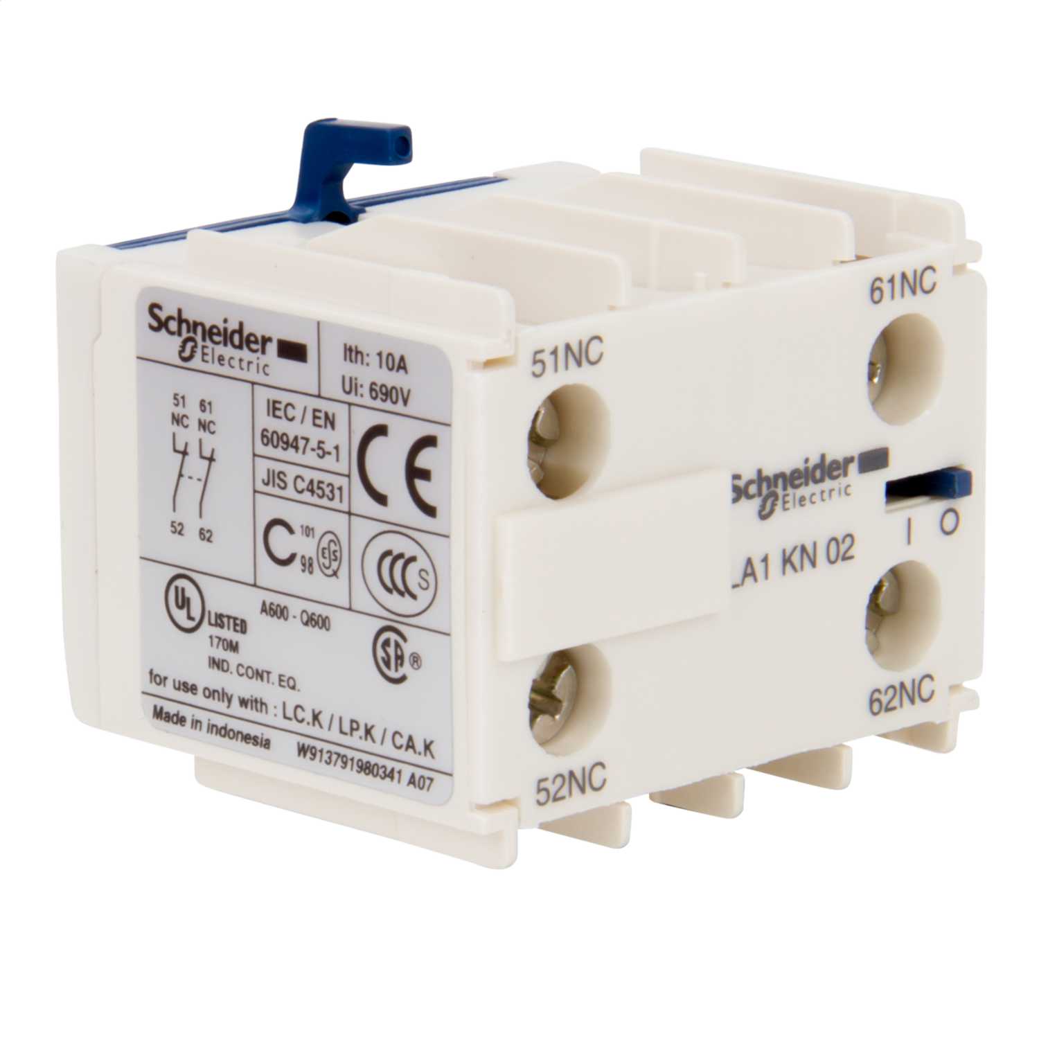 Schneider Telemecanique TeSys K Auxiliary Contact Block 2 NC Contacts ...