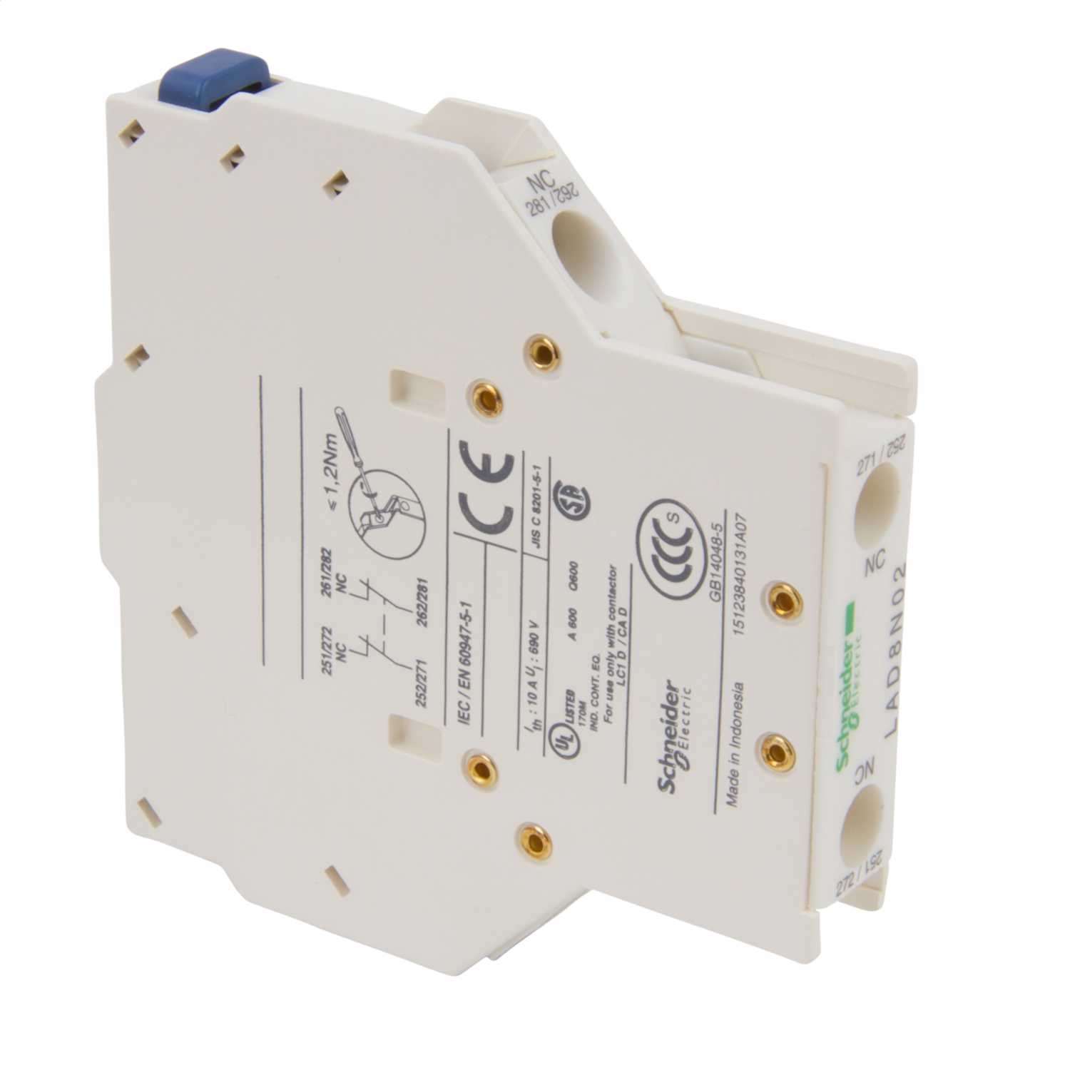 Schneider Telemecanique TeSys D Auxiliary Contact Block 2 NC Contacts ...