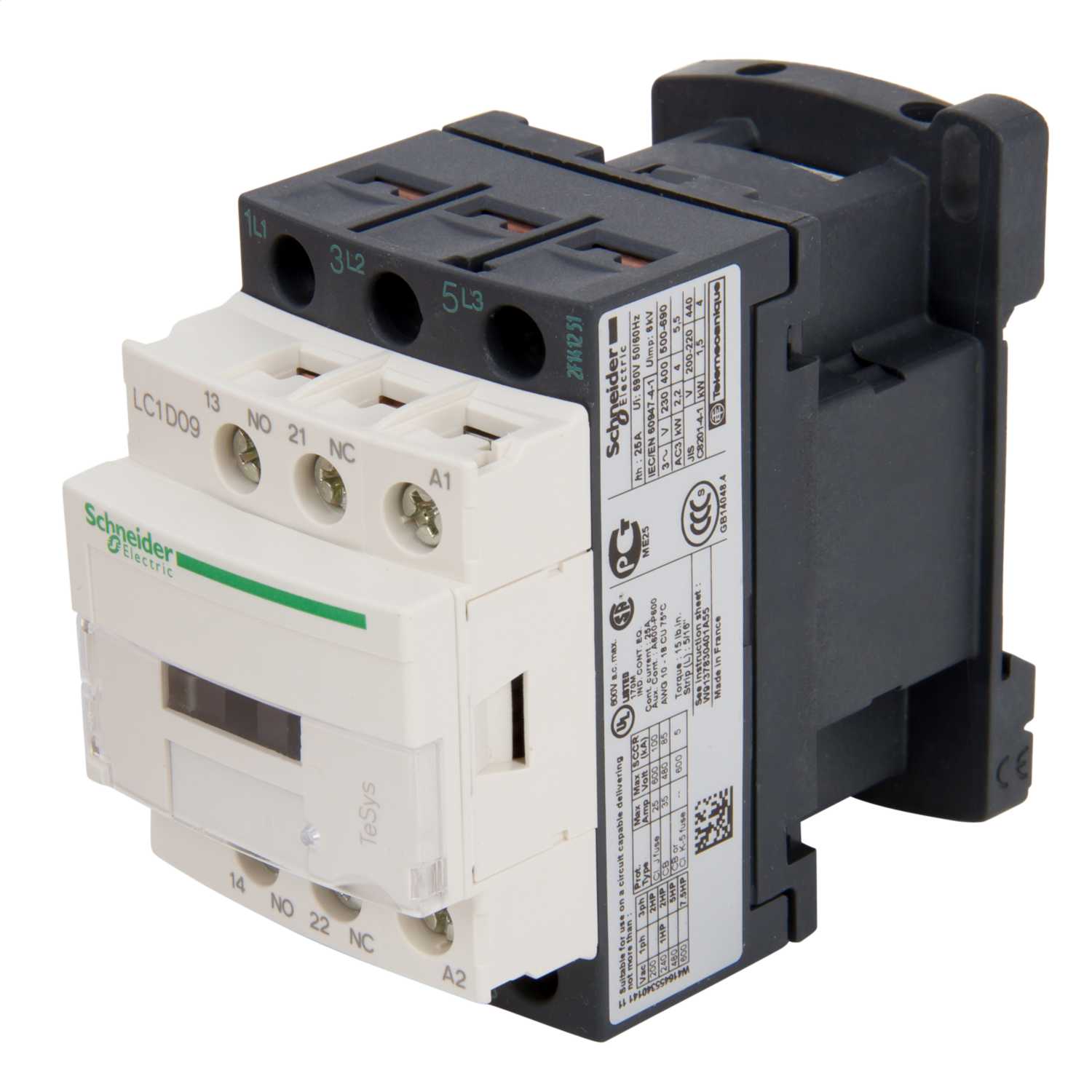 Schneider Telemecanique TeSys D 9A Contactor 3 Pole 3 NO Contacts 240V ...