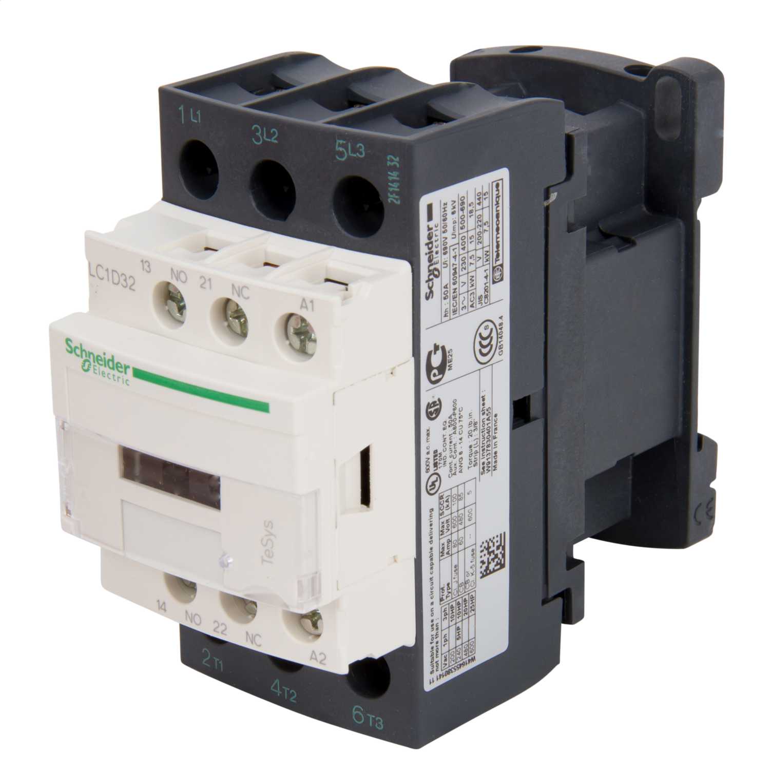 Schneider Telemecanique TeSys D 32A Contactor 3 Pole 3 NO Contacts 110V ...