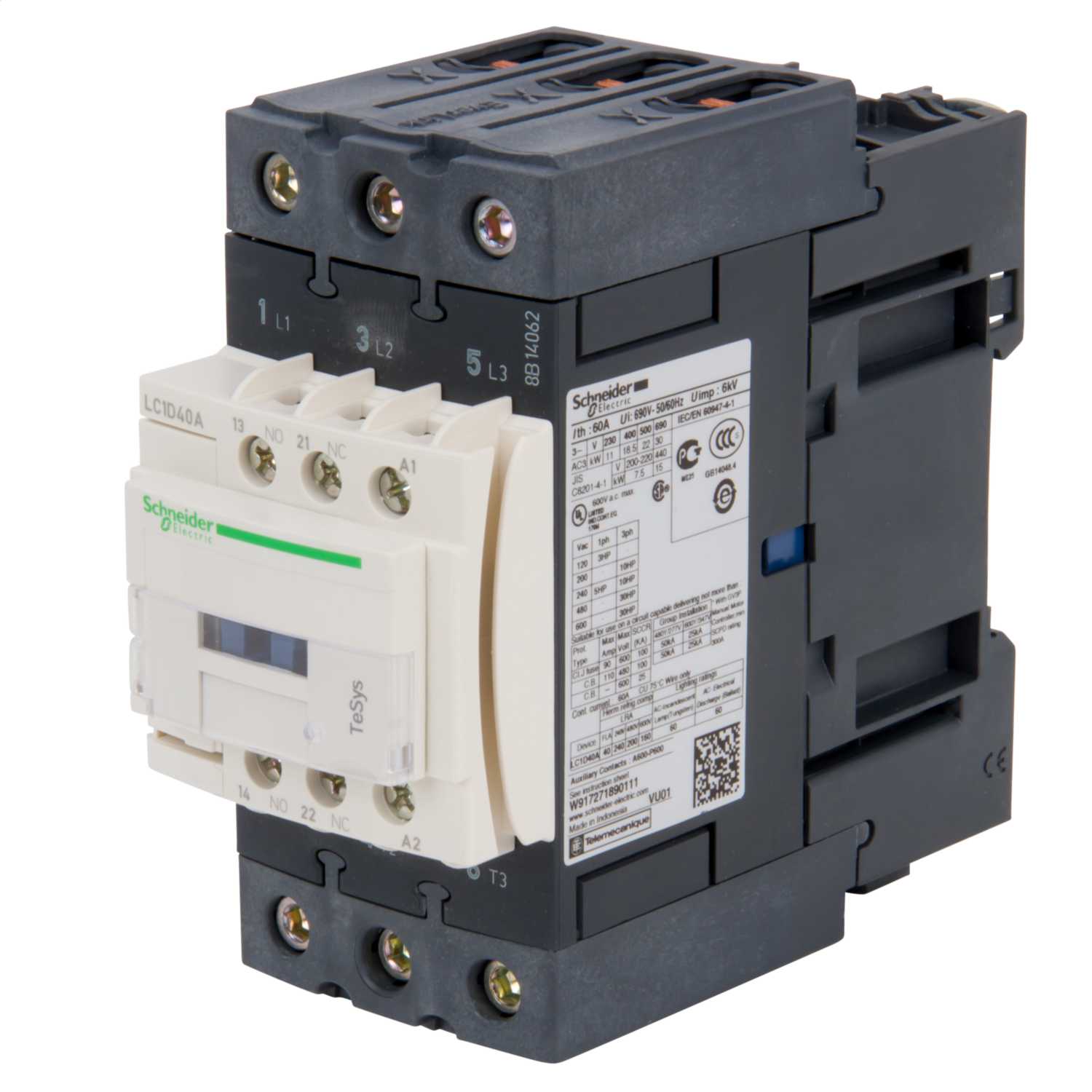 Schneider Telemecanique TeSys D 40A Contactor 3 Pole 3 NO Contacts 24V ...