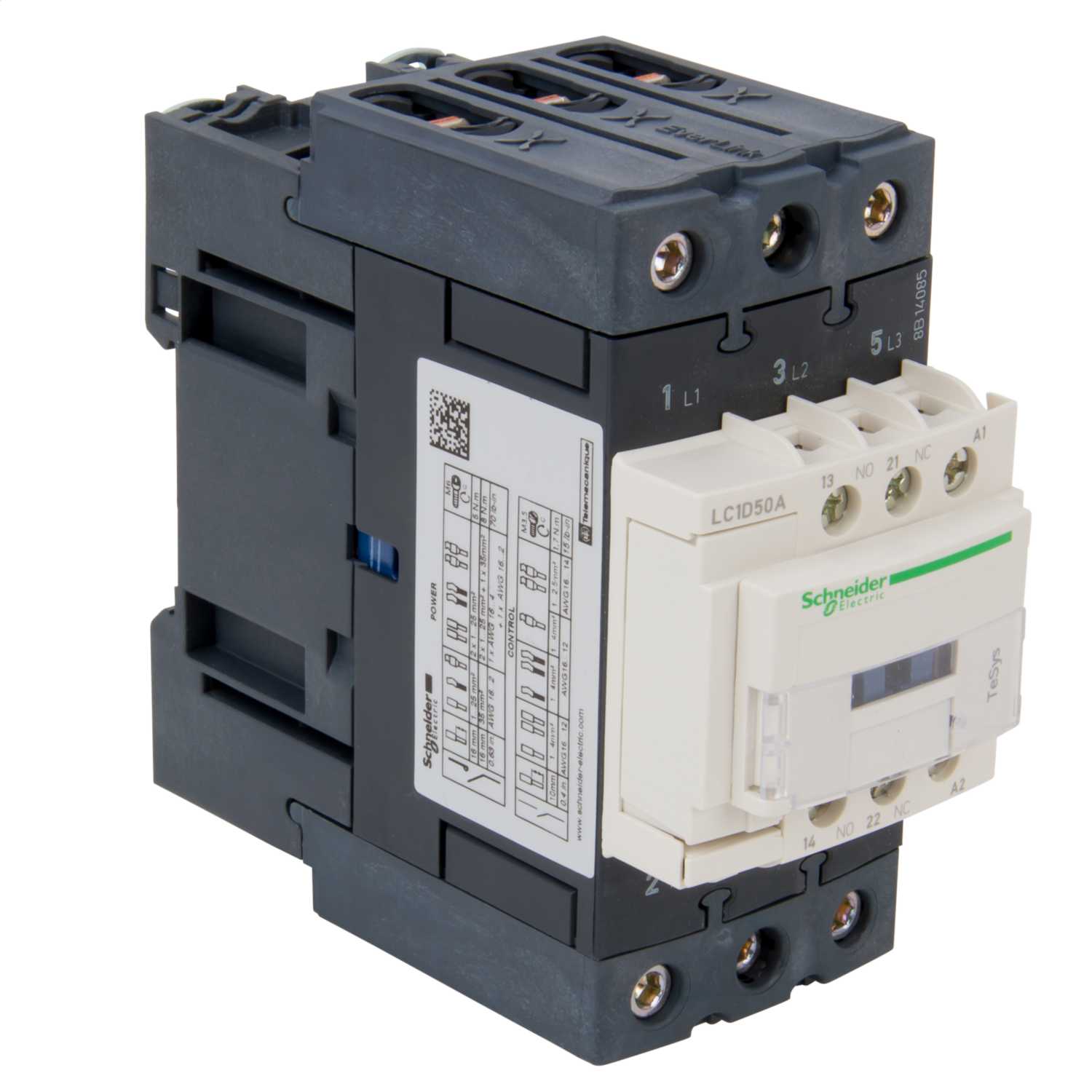 Schneider Telemecanique TeSys D 50A Contactor 3 Pole 3 NO Contacts 110V ...