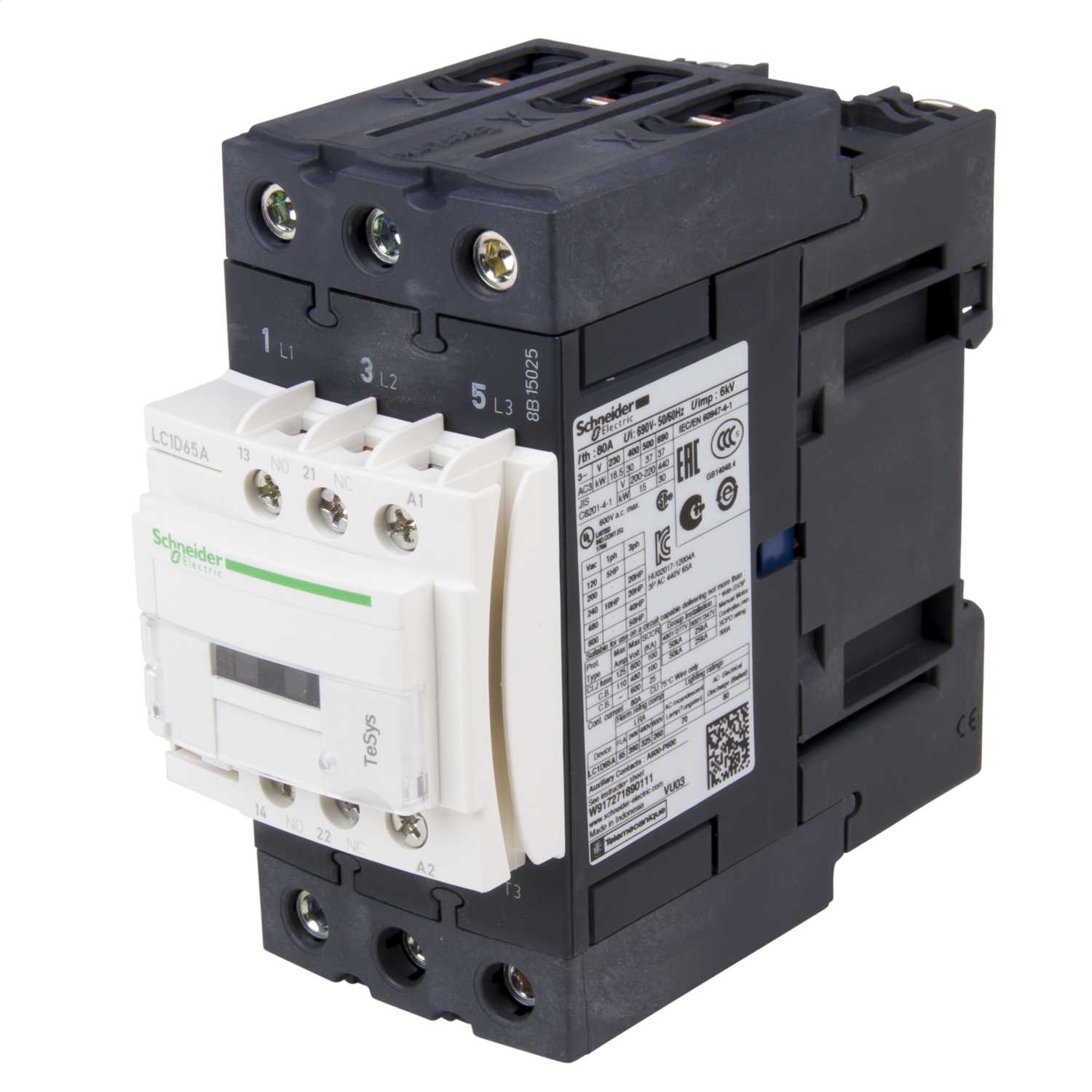 Schneider Telemecanique TeSys D 65A Contactor 3 Pole 3 NO Contacts 230V ...