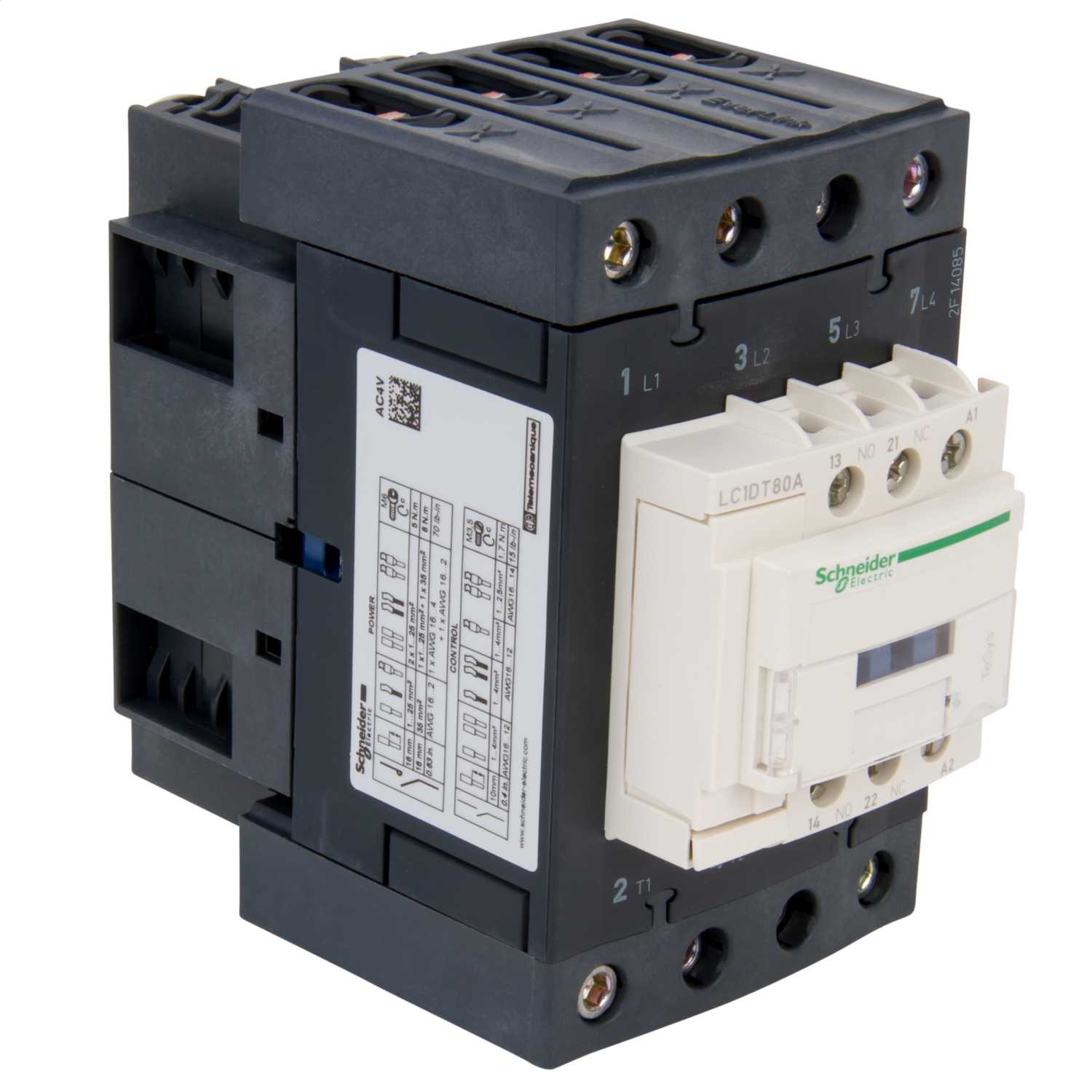 Schneider Telemecanique TeSys D 80A Contactor 4 Pole 4 NO Contacts 110V ...