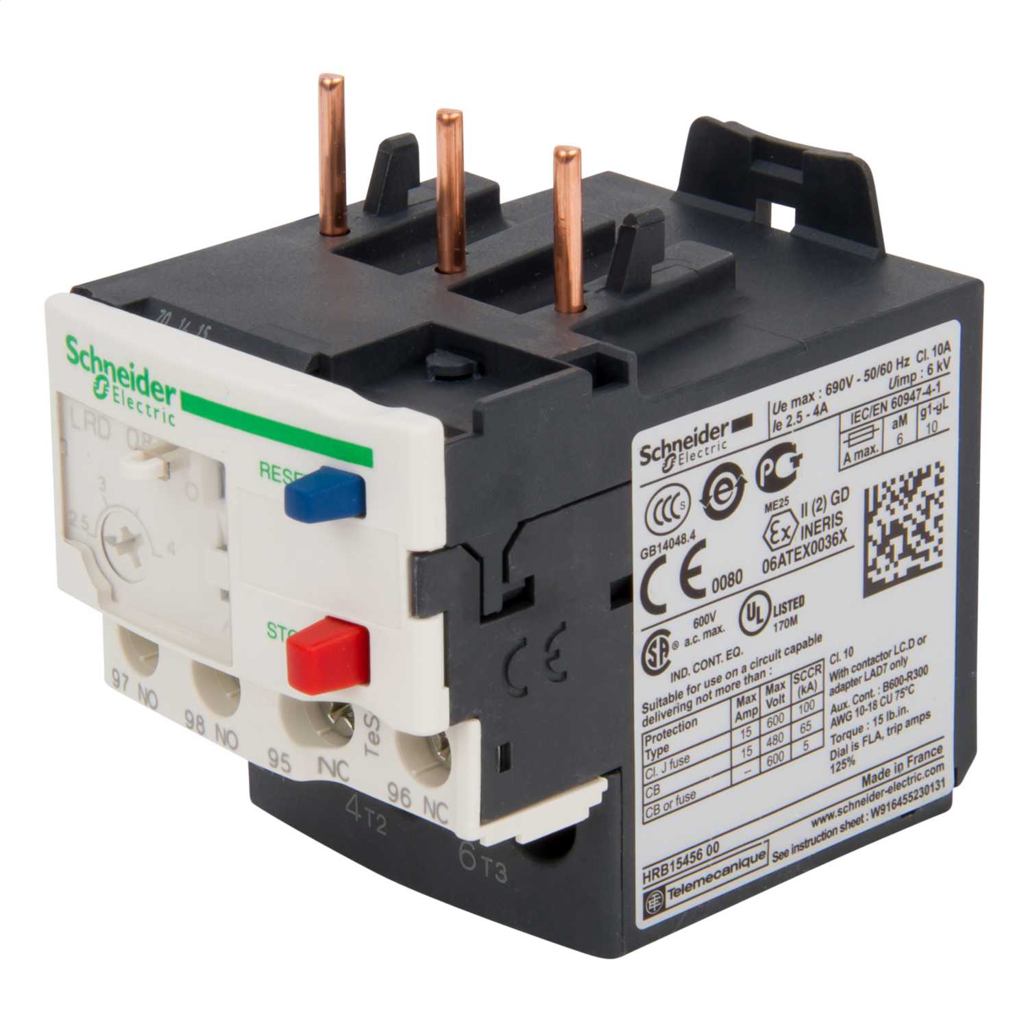 Schneider Telemecanique 2.5 to 4.0A Thermal Overload Relay (LRD08) | CEF