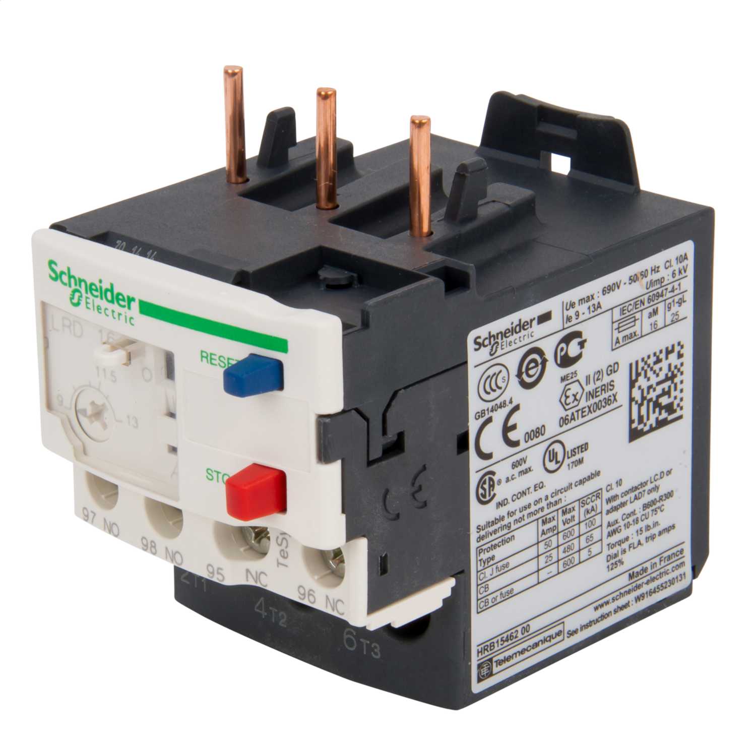 Schneider Telemecanique 9.0 to 13A Thermal Overload Relay (LRD16) | CEF