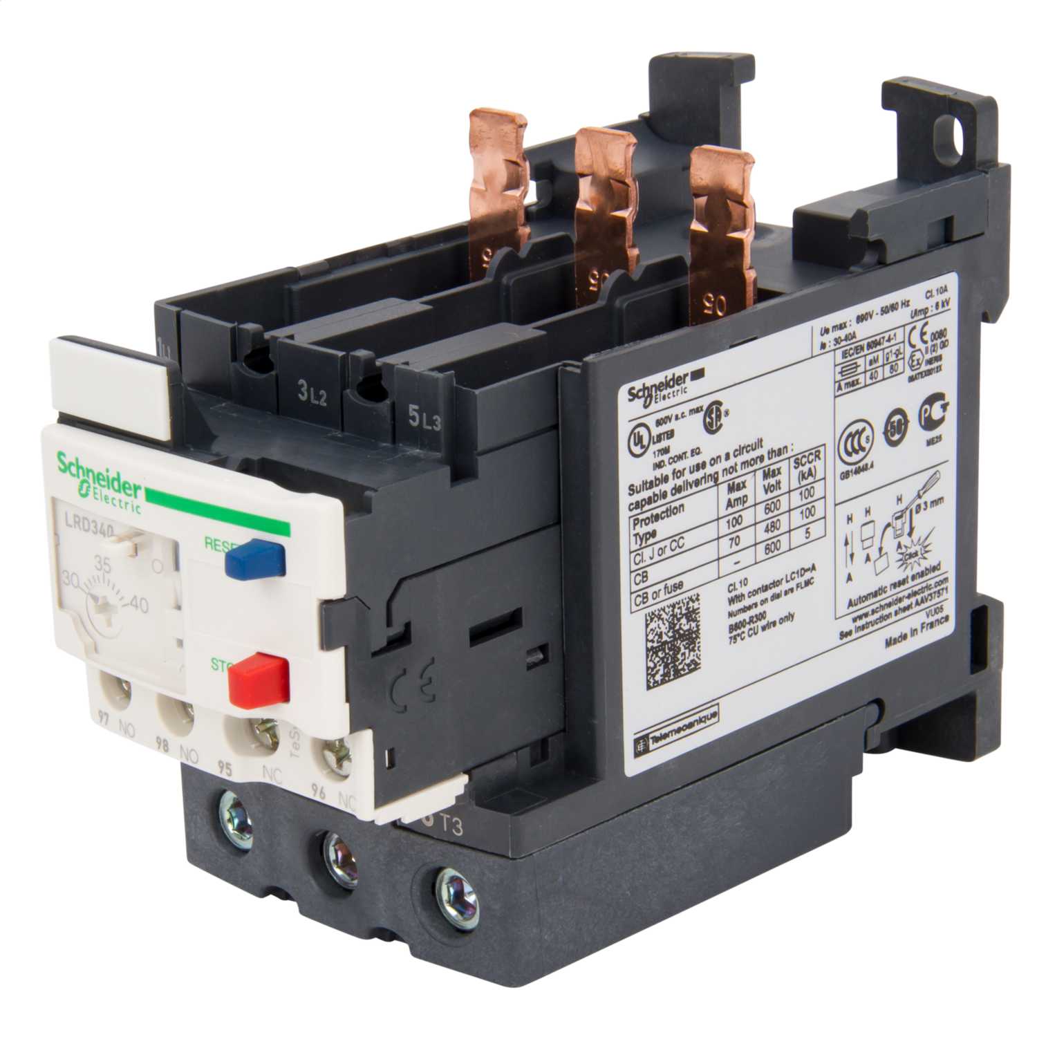 Schneider Telemecanique 30 to 40A Thermal Overload Relay (LRD340) | CEF