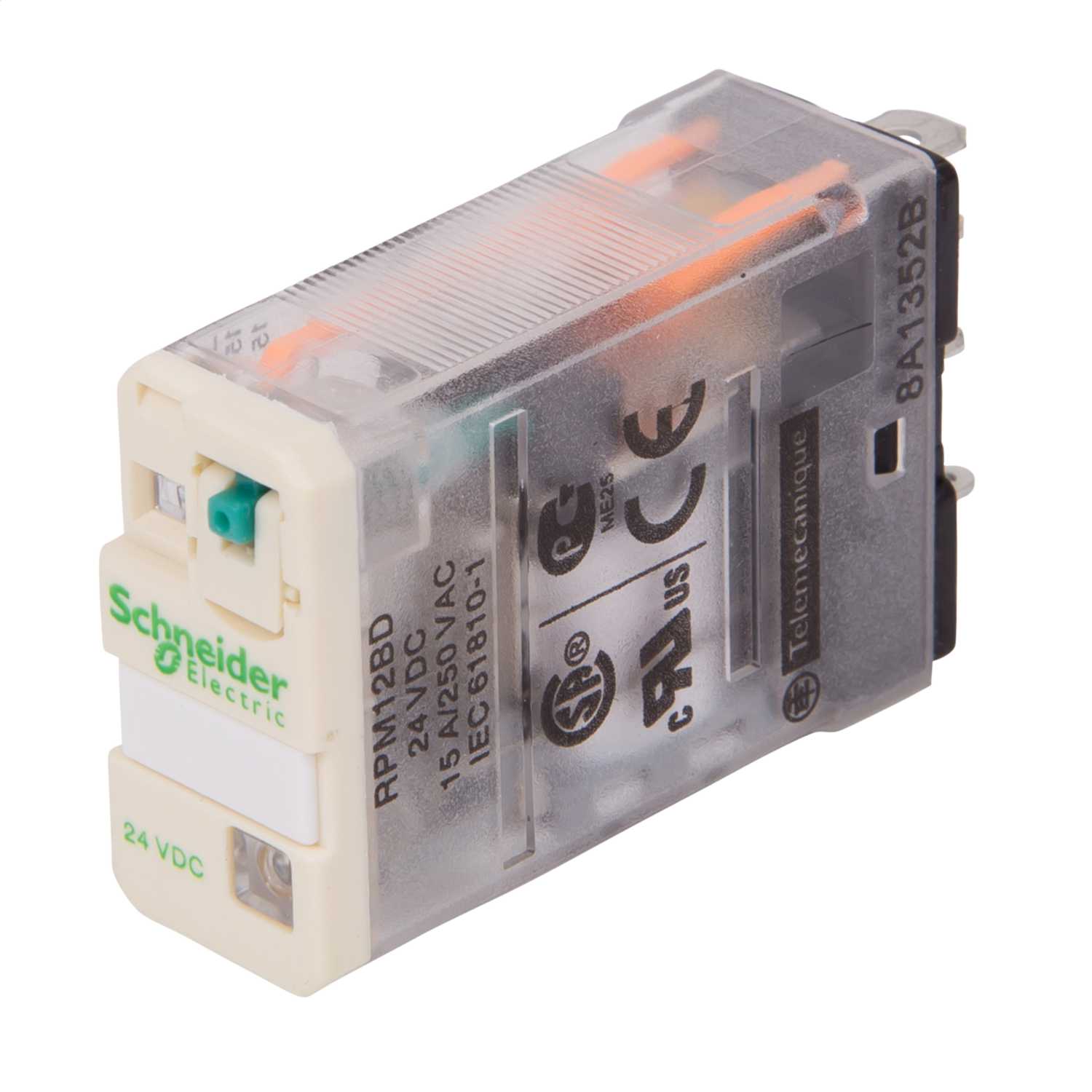 Schneider Telemecanique 5 Pin 15A 24V Power Plug-in Relay with LED (RPM12BD) | CEF