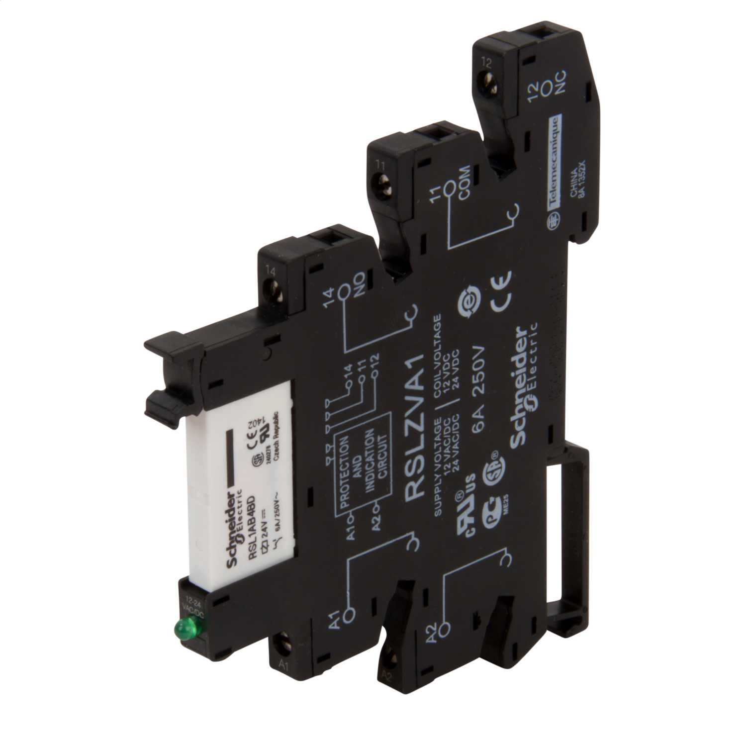 Schneider Telemecanique Zelio 6A 24V DC Slim Plug In Relay with Socket ...