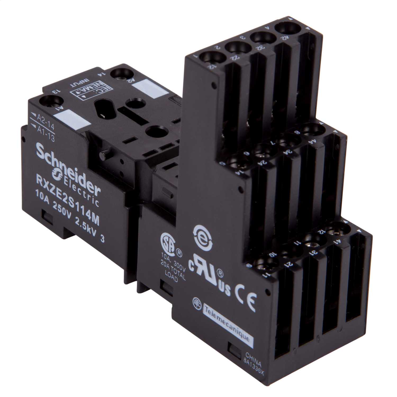 Schneider Telemecanique Zelio RXM4 10A Mixed Contact Relay Base ...