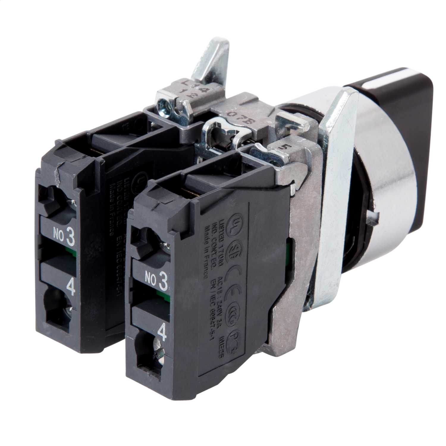 Schneider Telemecanique 3 Position Spring Return 2 NO Selector Switch ...