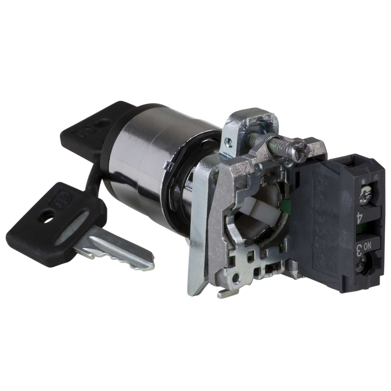 Schneider Telemecanique Ronis 455 Key Switch 2 Position Stay Put 1 NO ...