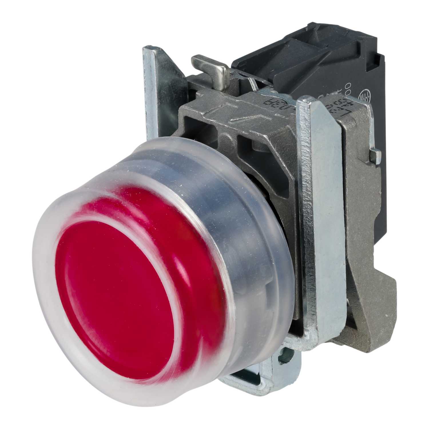 Schneider Telemecanique Flush Momentary 1 NC Booted Pushbutton Red ...