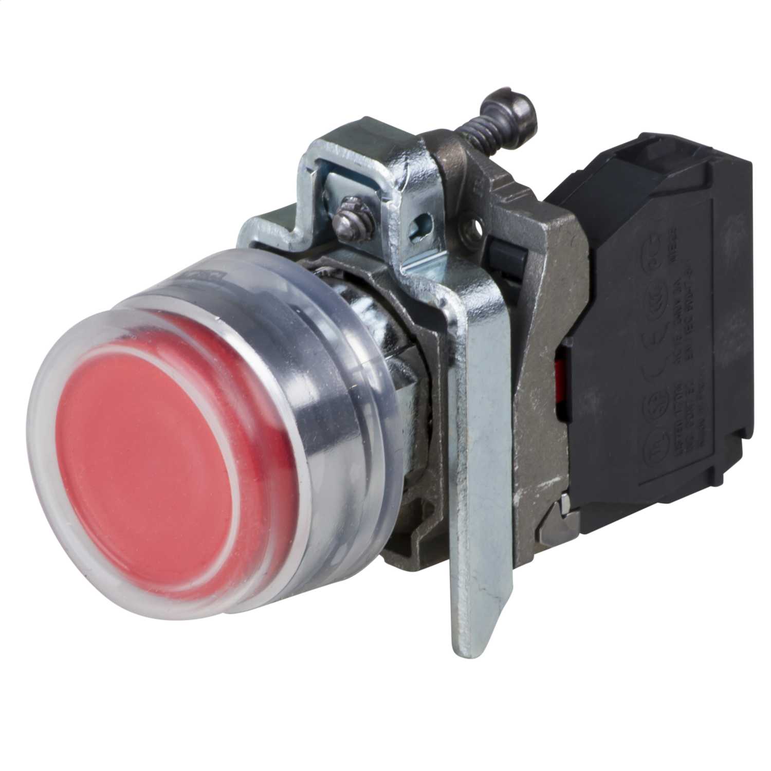 Schneider Telemecanique Flush Momentary 1 NC Booted Pushbutton Red ...