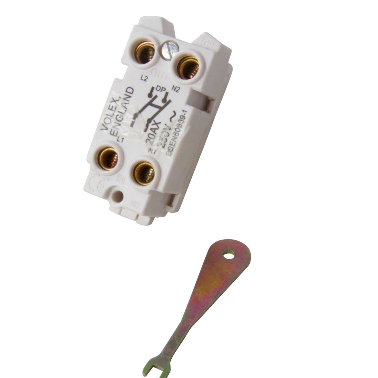 Volex 20A Double Pole Grid Key Switch (VG3461) | CEF