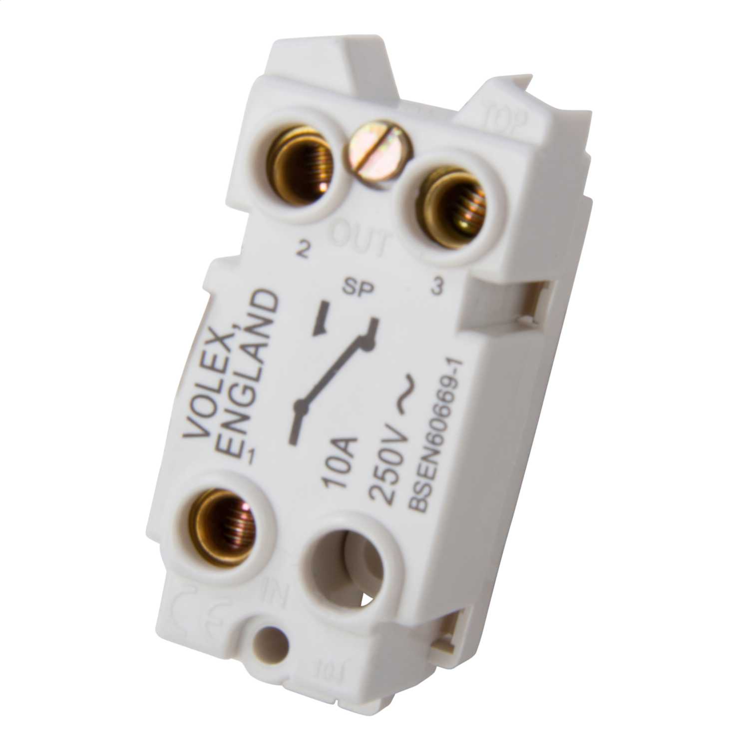 Volex 10A 2 Way Retractive Grid Switch marked Bell (VG3490) | CEF