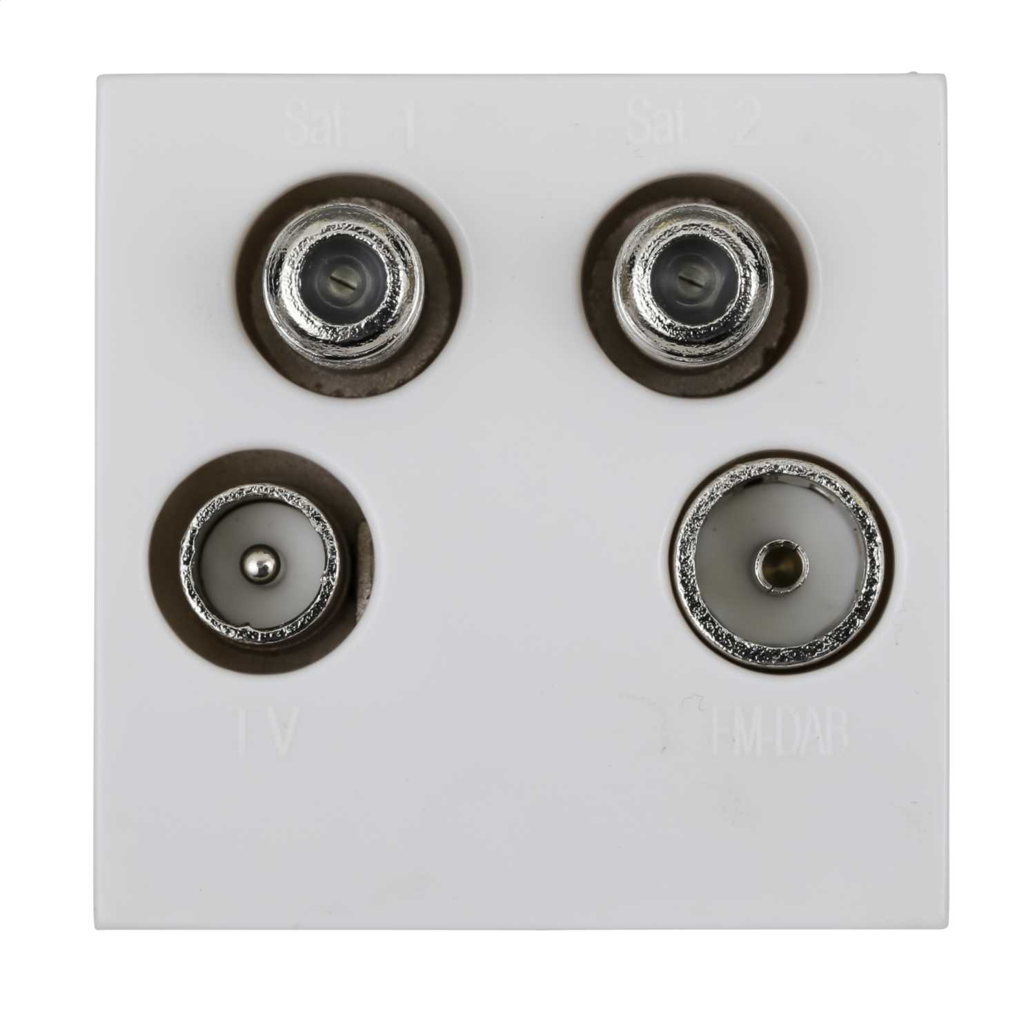 Volex Quadplexer 1 x TV, 1 x FM, 2 x Sky Euro Module White (VX9969) | CEF