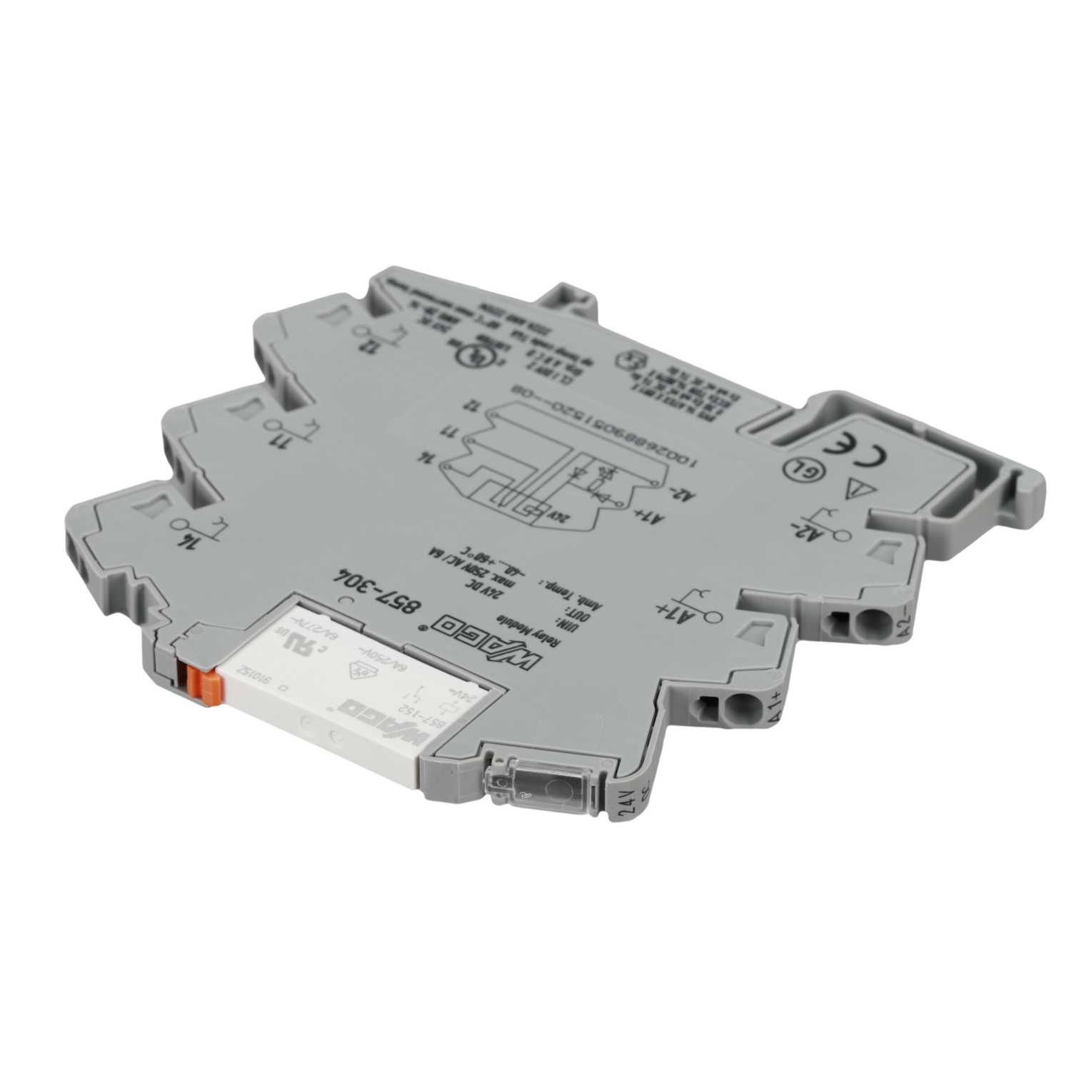 Wago 6A 24V DC 1 C/O Relay and Socket with Status Indicator (857-304) | CEF