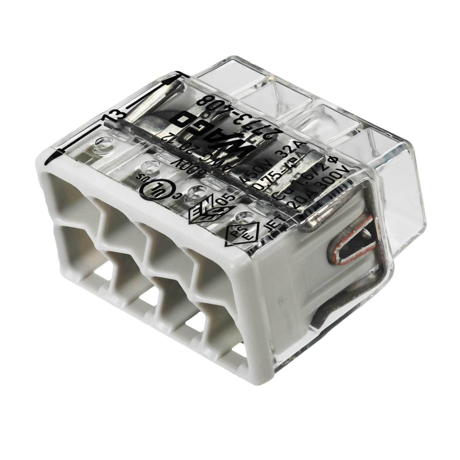 Wago 8 Conductor Compact Connector for Junction Boxes Light Grey (Pack ...