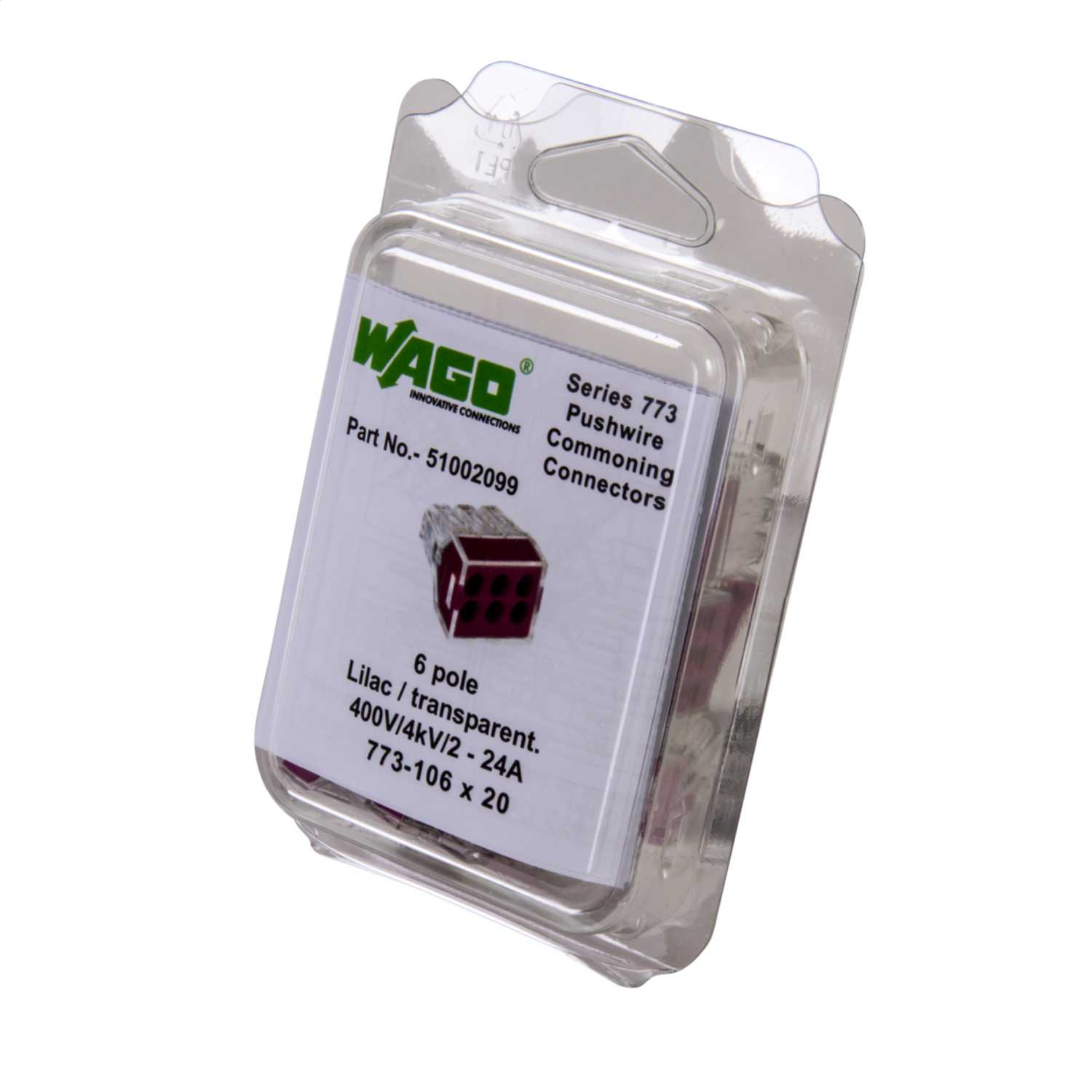 Wago 6 Way 2.5mm Push Wire Connector (Pack of 20) (51002099) | CEF