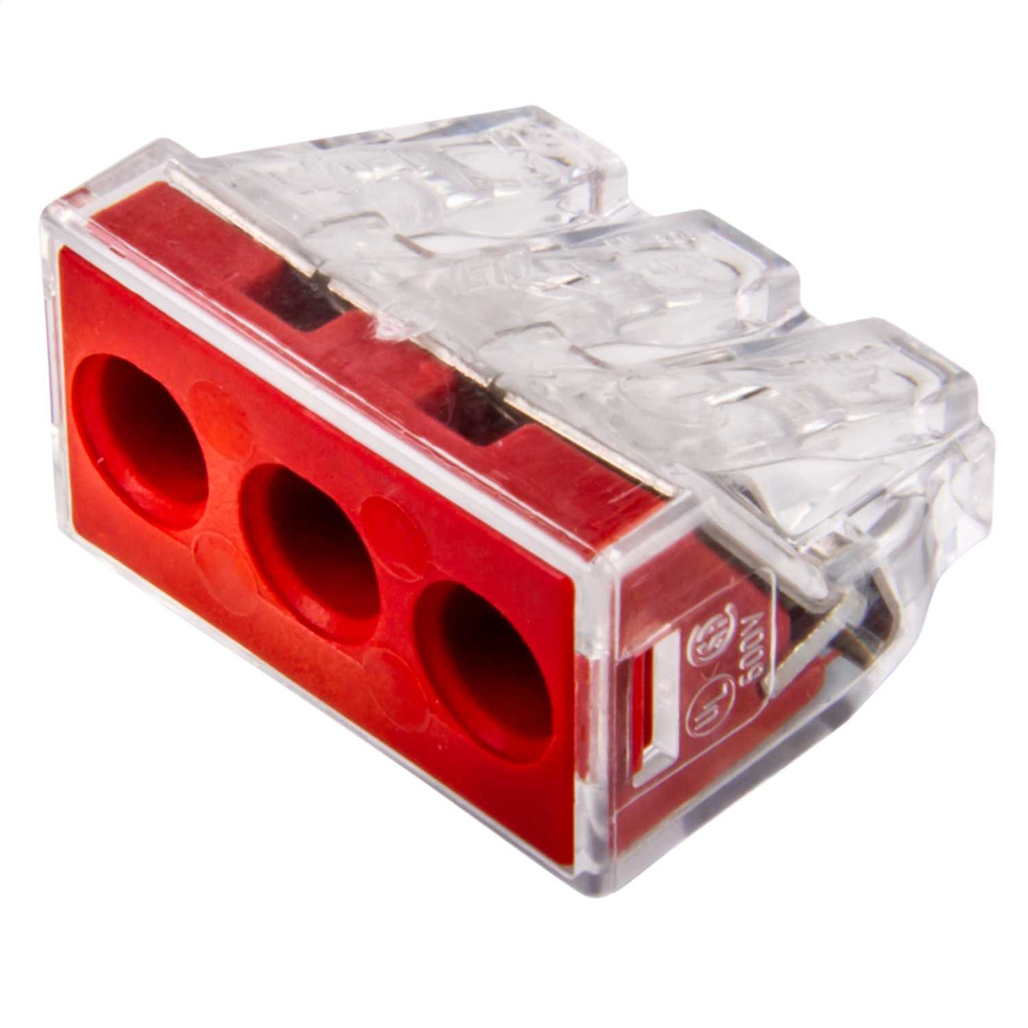 Wago 6mm Push Wire Connector 3 Conductor Red (Pack of 50) (773-173) | CEF
