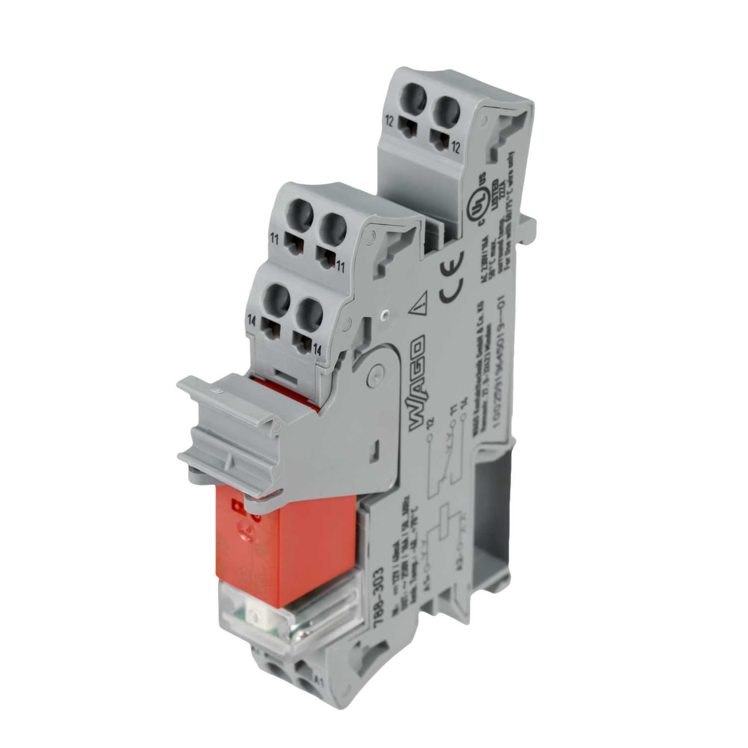 Wago 16A 12V DC 1 C/O Relay and Socket with Indication and Retaining ...