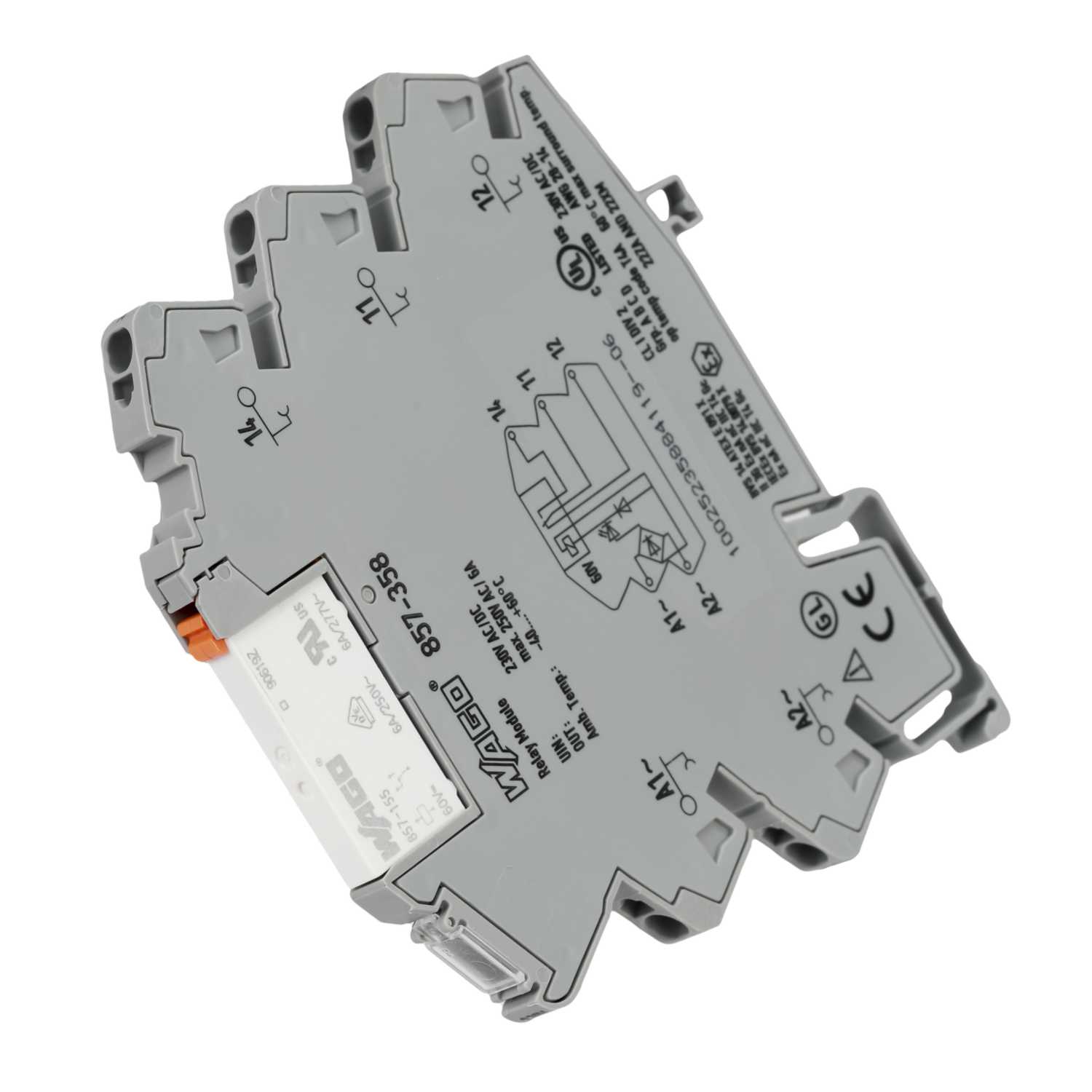 Wago 6A 230V AC / DC 1 C/O Relay and Socket with Status Indicator (857 ...