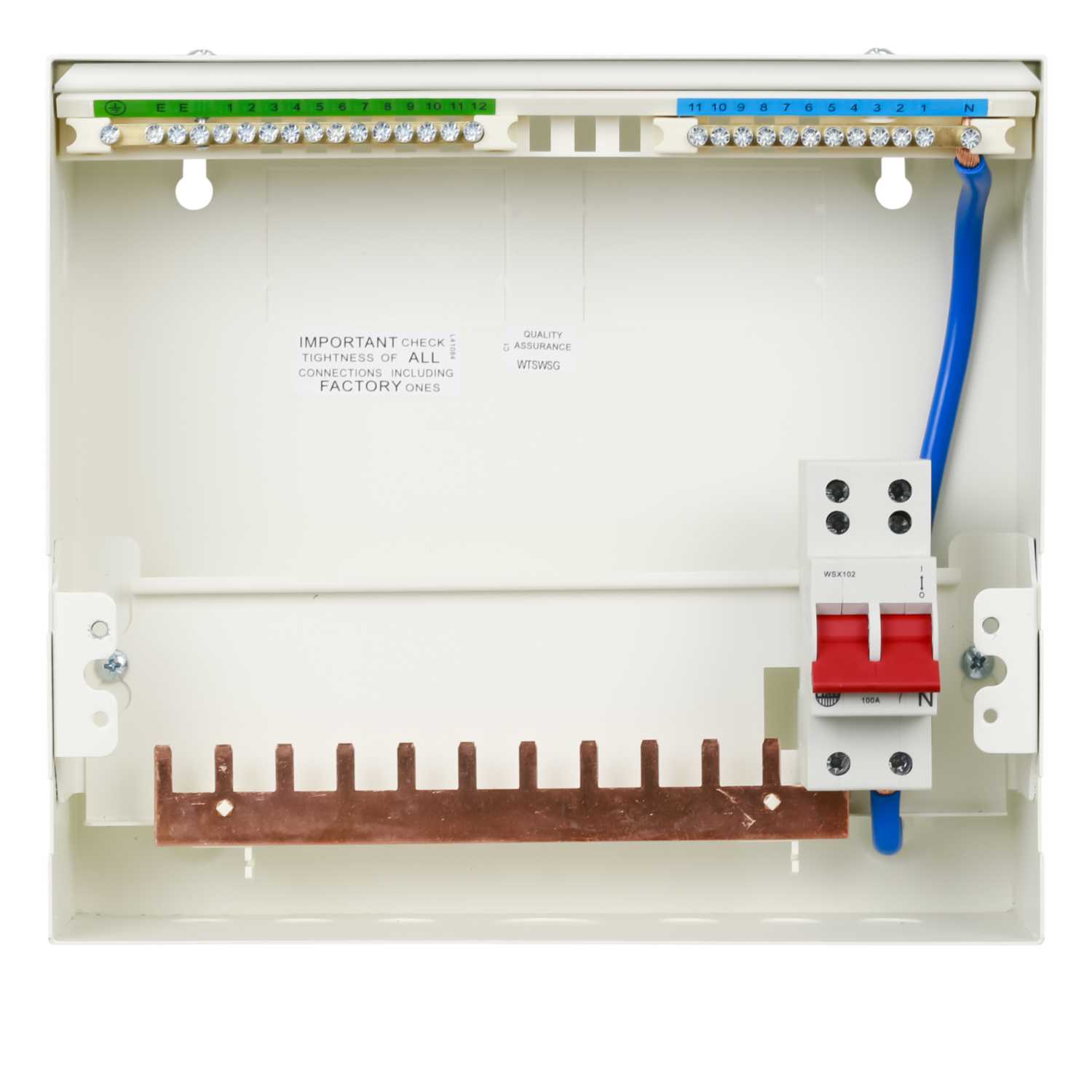 Wylex 11 Way 100A Isolator Incomer Metal Clad Consumer Unit (NM1106L) | CEF