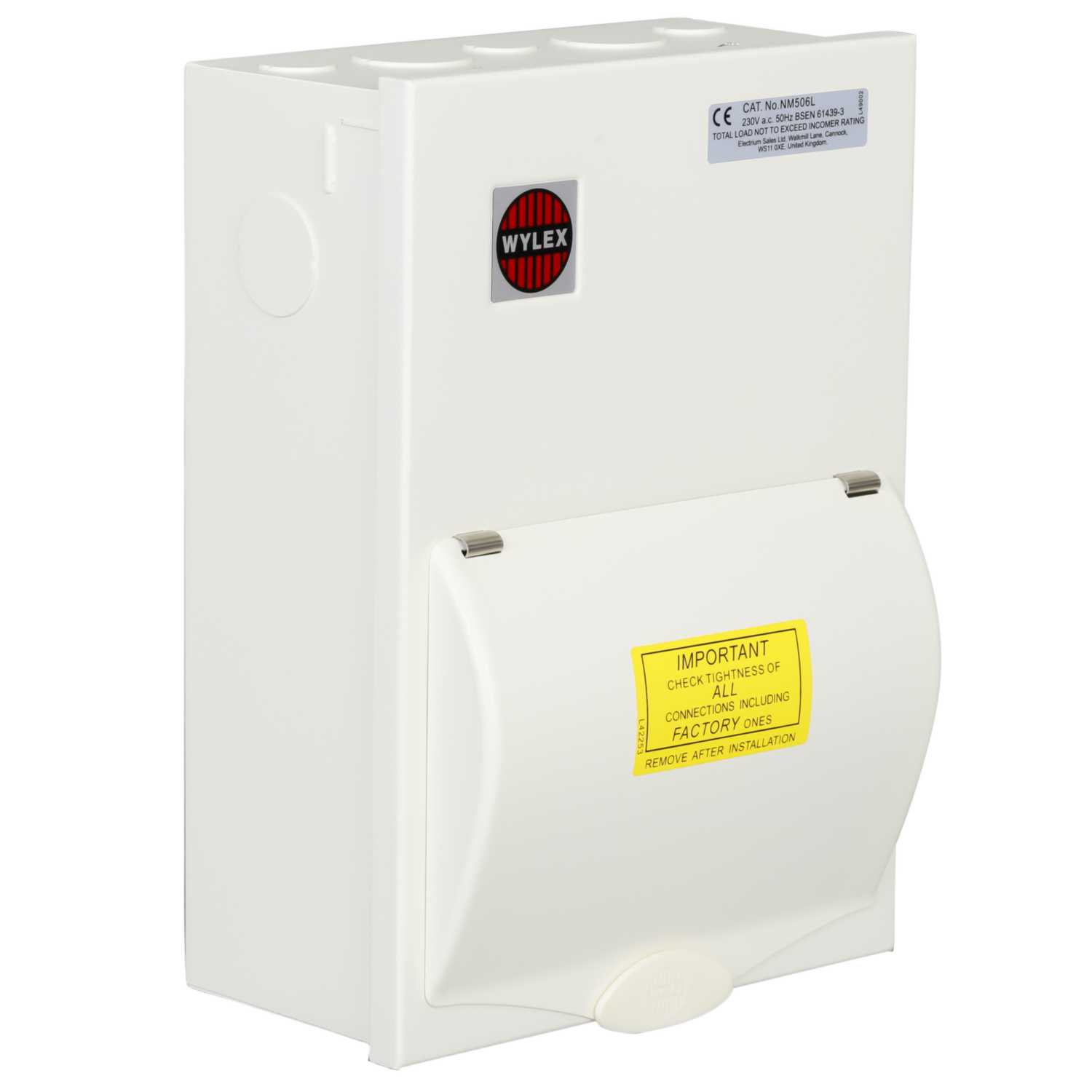 Wylex 5 Way 100A Isolator Incomer Metal Clad Consumer Unit (NM506L) | CEF