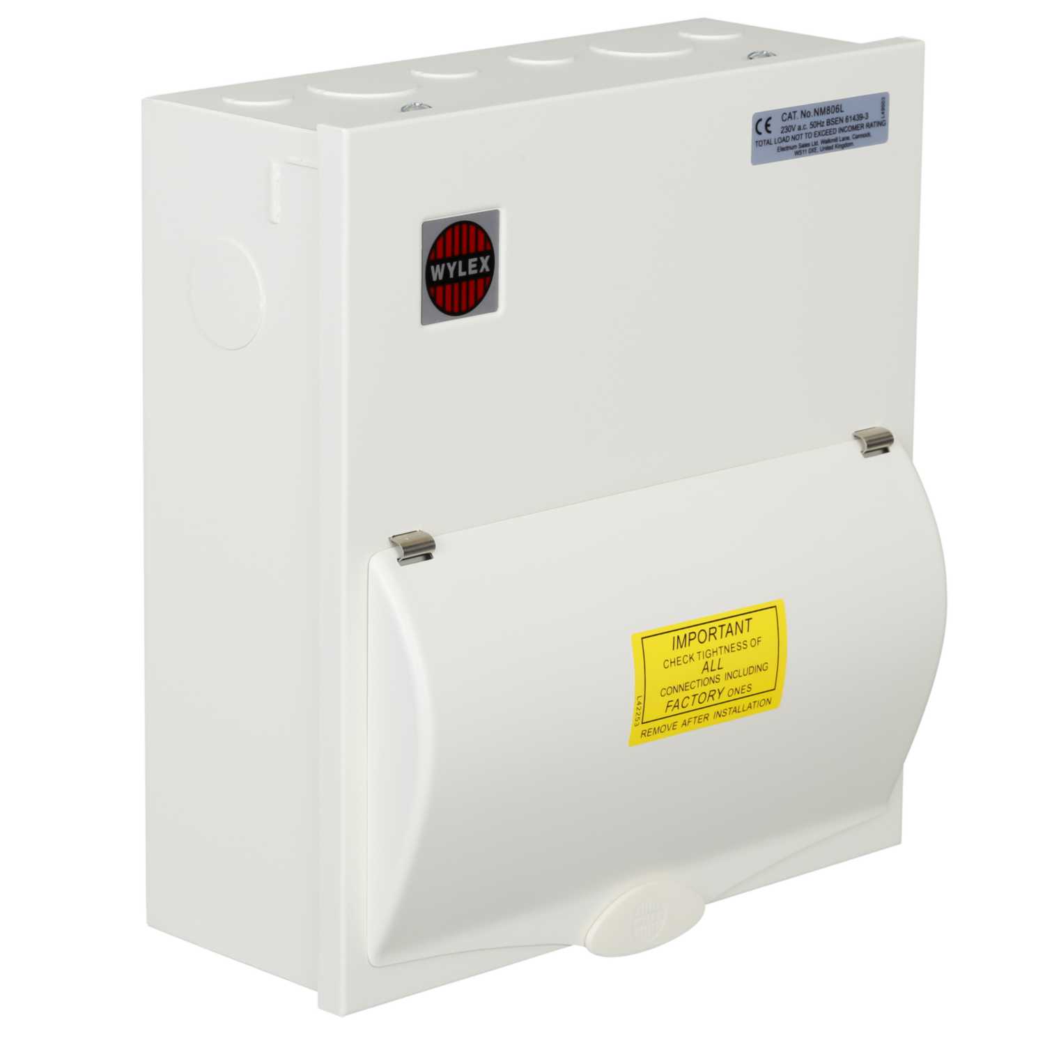 Wylex 8 Way 100A Isolator Incomer Metal Clad Consumer Unit (NM806L) | CEF
