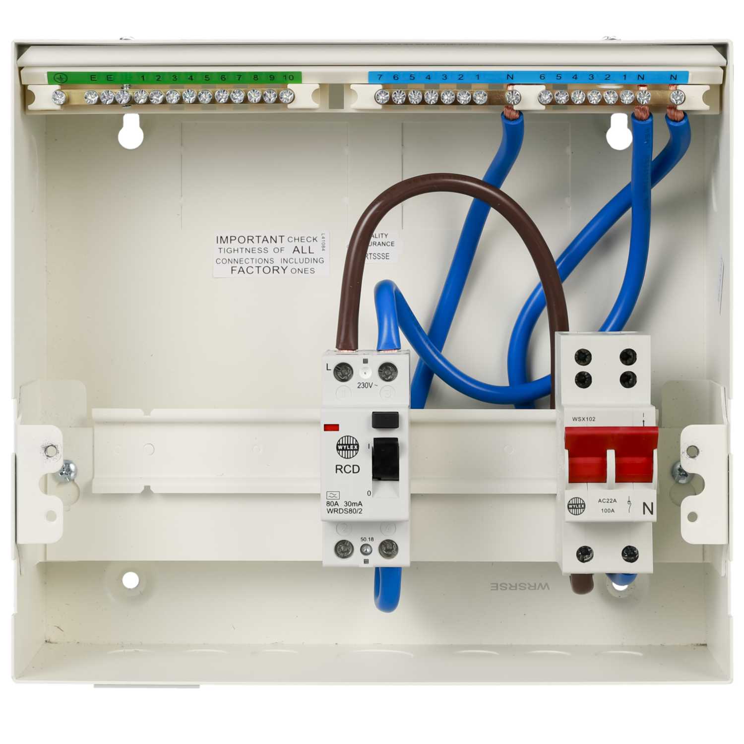 Wylex 9 Way Flexible Type A 80A RCD Split Load Metal Clad Consumer Unit ...